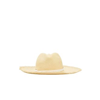 Sensi Studio Chapeau abat-jour effiloch&eacute; - Femme - Accessoires - Beige - Taille: M