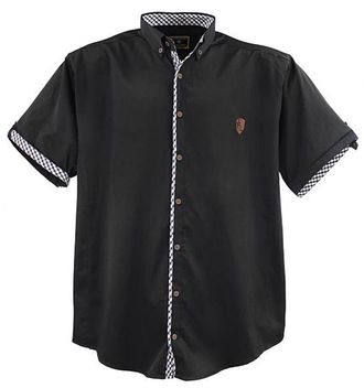 Lavecchia Übergrößen Hemd Herren Kurzarm Kurzarmhemd Freizeit 9003A (Schwarz, 4XL)