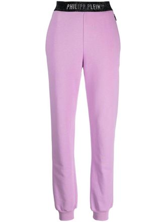 Philipp Plein Hose mit Logo-Bund - Violett