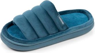Isotoner Chaussons pantoufles Mules ouvertes femme, 41 EU, bleucanard