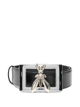 Patrizia Pepe ceinture en cuir &agrave; boucle mouche - Noir