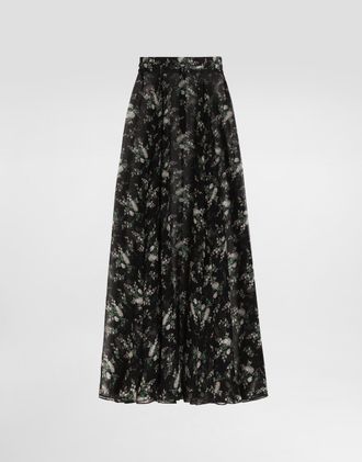 Dolce & Gabbana Chiffon Skirt With Rose And Small Flower Print - Frau R&ouml;cke Mehrfarbig 44