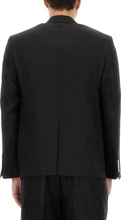 Dolce & Gabbana Double-Breasted Linen Jacket - Black