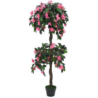 vidaXL K&uuml;nstliche Rhododendron-Pflanze mit Topf 155 cm Gr&uuml;n und Rosa Vidaxl