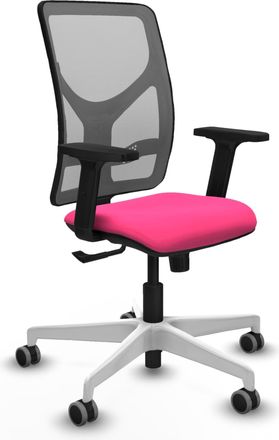 Piqueras y Crespo Computerstuhl, Rosa, mit 2D-Armlehnen, h&ouml;henverstellbare Lendenwirbelst&uuml;tze, ausgestattet mit 3 Positionen und Schneideschaum, mit Rollen von 65 mm, P