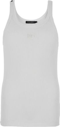 Dolce & Gabbana Homme, Tops, Blanc, Taille: S D&eacute;bardeur en coton avec broderie