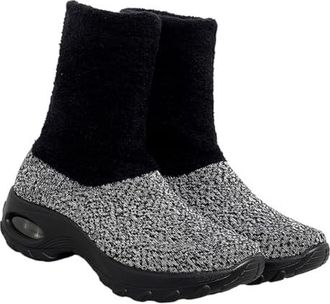 Hemobllo Bottes de Neige -Mollet pour Femme Taille 37 Gris Bottes DHiver Chaudes Semelle &agrave; Doublure en Fourrure Confortables et Solide pour Temps Froid et Neig