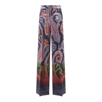 Etro Pantalon large &agrave; motif cachemire - Femme - Pantalons - Multicolore - Taille: 38 FR