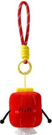 Generic Mini porte-cl&eacute;s lanterne rouge de 8,9 cm, pendentif de sac en peluche, pour sac et voiture, pendentif de sac &agrave; main, cadeau pour homme et femme, Rouge