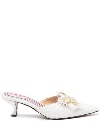 Thom Browne mules Icon Patch 50 mm - Blanc