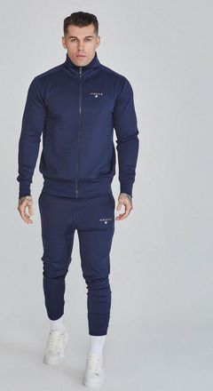 Siksilk Sweatjacke SikSilk Herren Marineblaue Essentials Poly Trainingsjacke