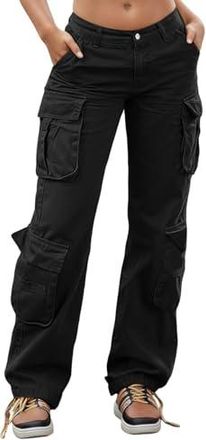 Generic Jean Mom Femme Noir Bootcut Boyfriend Fitness Souple pour Amincissant Dentelle Crossfit Paperbag Vintage Transformable Complet Le Qualit&eacute; Meilleures S