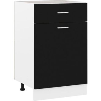 vidaXL Schubunterschrank Schwarz 50x46x81,5 cm Holzwerkstoff Vidaxl Schwarz