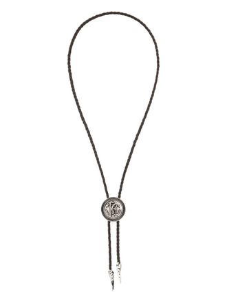 Roberto Cavalli collier &agrave; breloque logo - Noir