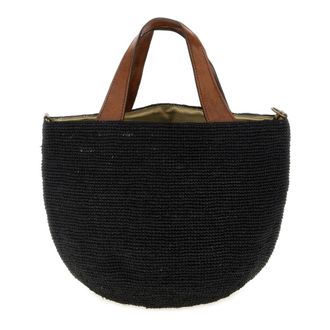 Ibeliv Femme, Sacs, Noir, Taille: ONE Size Mirozy Sac &agrave; main en raphia crochet&eacute;