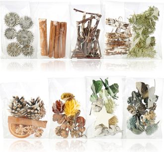 Com-Four Weihnachtsdekoration - Zapfen, Zweige, Orangen, Zimt und Moos zum Basteln - weihnachtliche Streudeko - Bastel Set - Weihnachtspotpourri als Tischdeko 