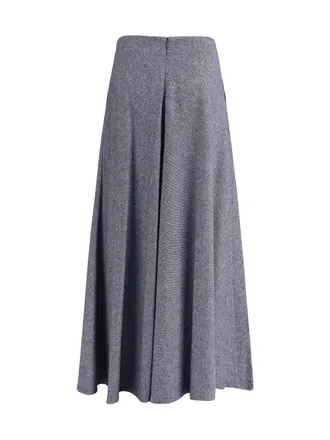 Sara Roka Womens Flared Midi Skir Denim Skirt
