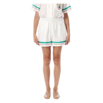 Casablanca Femme, Shorts, Blanc, Taille: 38 FR Casa Way Silk Shorts