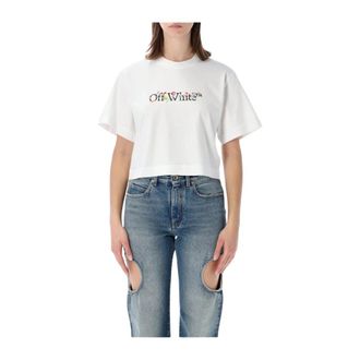Off-white Floral-print Crop T-shirt - - Tops - Damen - Wei&szlig; - L