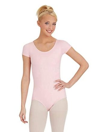 Capezio Womens Team Basic Short Sleeve Leotard (TB133) -Pink -S