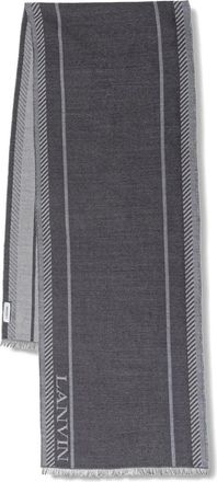Lanvin &eacute;charpe &agrave; bande logo - Gris