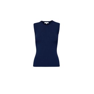 Andiata Femme, Tops, Bleu, Taille: 40 FR D&eacute;bardeur c&ocirc;tel&eacute; sans manches