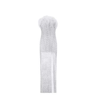 Santa Brands Wei&szlig;e Federkleid mit Kristallen - - Dresses - Damen - Wei&szlig; - M/L