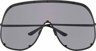 Rick Owens Femme, Accessoires, Noir, Taille: ONE Size Shield Lunettes de soleil