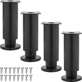 Generic Verstellbare M&ouml;belf&uuml;&szlig;e, Runde Metallf&uuml;&szlig;e Als Ersatz Schr&auml;nke, F&uuml;r Couchtische, Schreibtische, Sofas Und Regale, 4er-Pack, Mit Rutschfester Gummibasis(