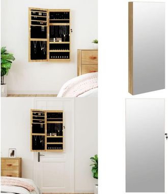 vidaXL Vidaxl - Spiegel-Schmuckschrank mit LED-Beleuchtung Wandmontage - Spiegel-Schmuckschrank - Schmuckaufbewahrung - led Beleuchtung - Kosmetikspiegel