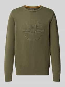PME Legend Strickpullover aus reiner Baumwolle mit Logo-Stickerei