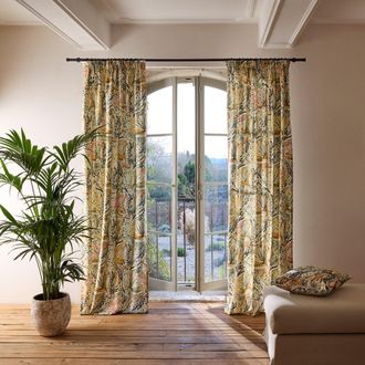 Madura Rideau &Agrave; Galon Fronceur Aquarela Ivoire et pastel - MULTICOLORE