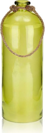 Brubaker Lichterflasche mit 12 LED Sternen zum Aufh&auml;ngen 13,5 x 40,8 cm Gr&uuml;n