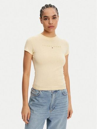 Tommy Jeans T-Shirt Tonal Linear DW0DW20315 Gelb Slim Fit