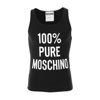 Moschino Homme, Tops, Noir, Taille: XL Débardeur côtelé noir