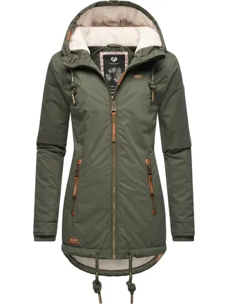 Ragwear Damen warme Winterjacke kurz wasserdicht mit Kapuze Zuzka Winter Dark Olive22 Gr. XS