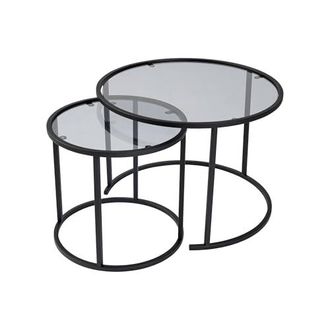 Dmora Couchtisch Abbadesse 60x60x43 cm Schwarz Rund