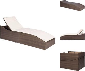 vidaXL Sonnenliege mit Polsterauflage Poly Rattan Braun - Sonnenliege - Gartenliege - Rattanliege - Outdoorliege - Relaxliege