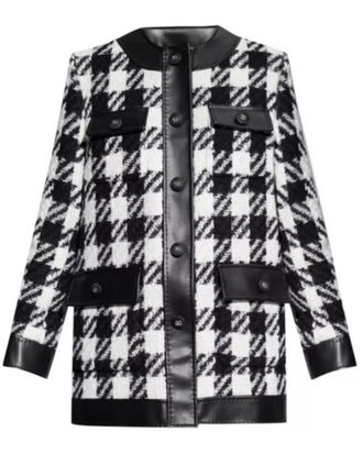 Dolce & Gabbana Black and White Check Coat Size M
