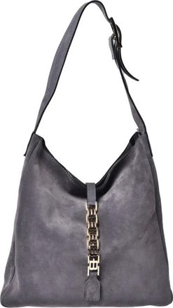 Baldinini Femme, Sacs, Gris, Taille: ONE Size Grey suede leather shoulder bag
