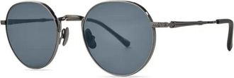 Mr. Leight HACHISPWMCWSFPRESBLU Round Metal Frame Sunglasses - Gray