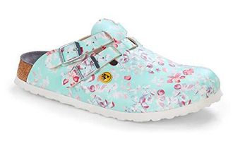 Birkenstock Kay ESD Birko-Flor Sabots pour Femme Motif Fleurs Vert Menthe Taille 40