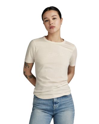 G-Star G-Star RAW Damen Autograph Slim Top, Beige (Eggnog D24216-4107-G076), XL