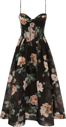 Zimmermann Femme, Robes, Multicolore, Taille: 40 FR Luna Sleeveless Corset Midi Dress