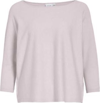 Vila Vila Sleeve Knit Vimalu Top Noos Boatneck &agrave; Manches 3/4 en Tricot, Rose, XS Femmes