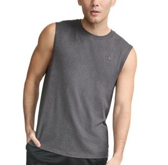 Champion Classic Muscle T-Shirt, Sleeveless, Standard Fit, Script & C Logo, Available in Regular and Big & Tall Chemise, Granite chin&eacute;, Taille S Homme