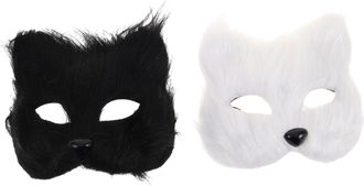 Cabilock 2 Stk. Halloween Kostümzubehör Maskerade Partymaske halbe Gesichtsmaske Tiermaske Halloween -Maske Tierkostümzubehör
