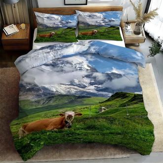 Generic Bettw&auml;sche 155x220 Frisch Nat&uuml;Rlich Bettbezug 155x220 Gelbes Rind Bettbezug mit 2 Kissenbez&uuml;ge 80x80cm, Bettw&auml;sche-Sets Microfaser mit Rei&szlig;verschluss 