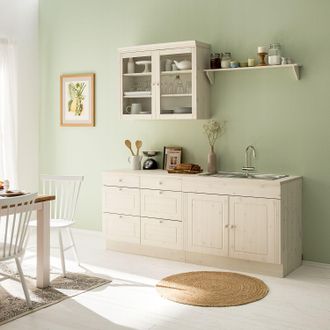 Maison Belfort home24 Massiver Hängeschrank Typ A 100cm Weiß/Kiefer Weiß