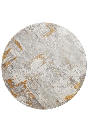 Dieter Knoll Collection Vintage-Teppich Apollo, Gold, Textil, Abstraktes, rund, leicht zusammenrollbar, Teppiche & B&ouml;den, Teppiche, Vintage-Teppiche